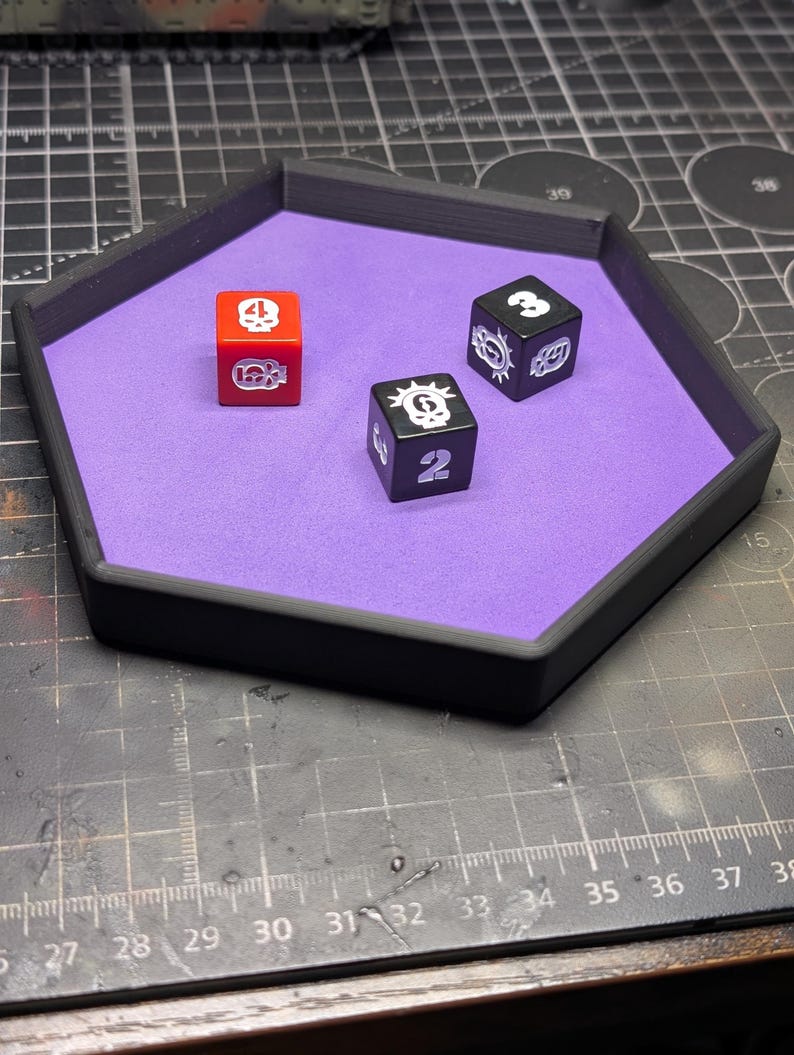 Hexagonal Dice Tray | Premium Lined Dice Rolling Tray for Tabletop Rpgs ...