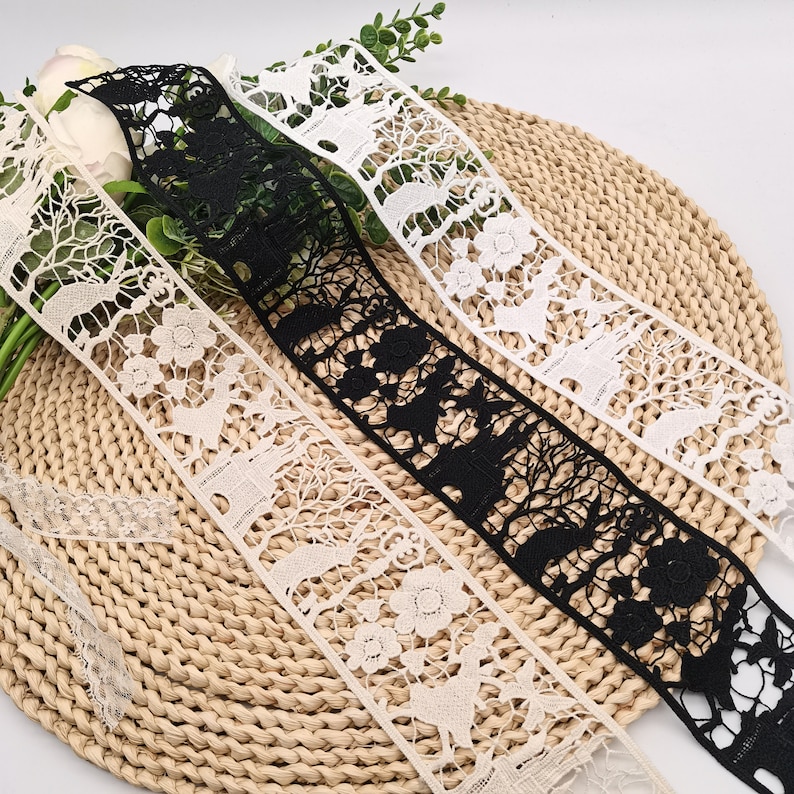 Cotton Vintage Style Castle Lace Trim, Custom Designed Lace Trim, Lace ...