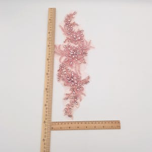 Pink Deluxe Rhinestone Applique, Crafted Florals Motif Bead Applique ...