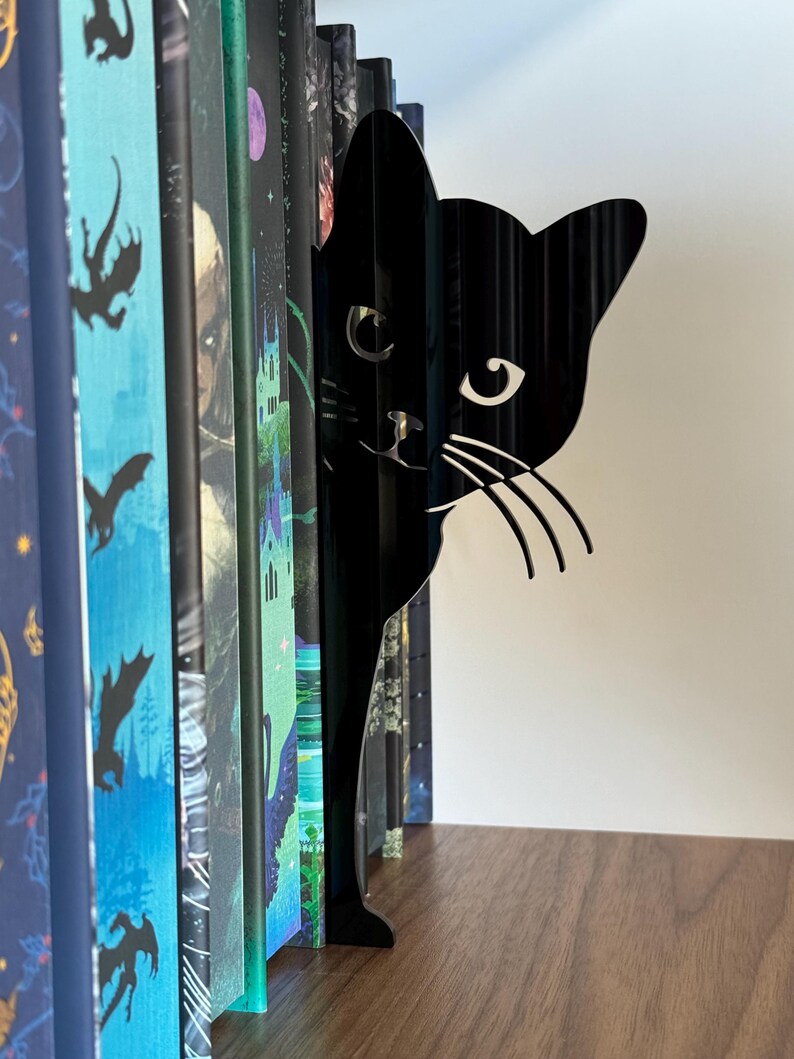 Acrylic Cat Bookshelf Silhouette Insert Bookish Gift Bookshelf Decor - Etsy
