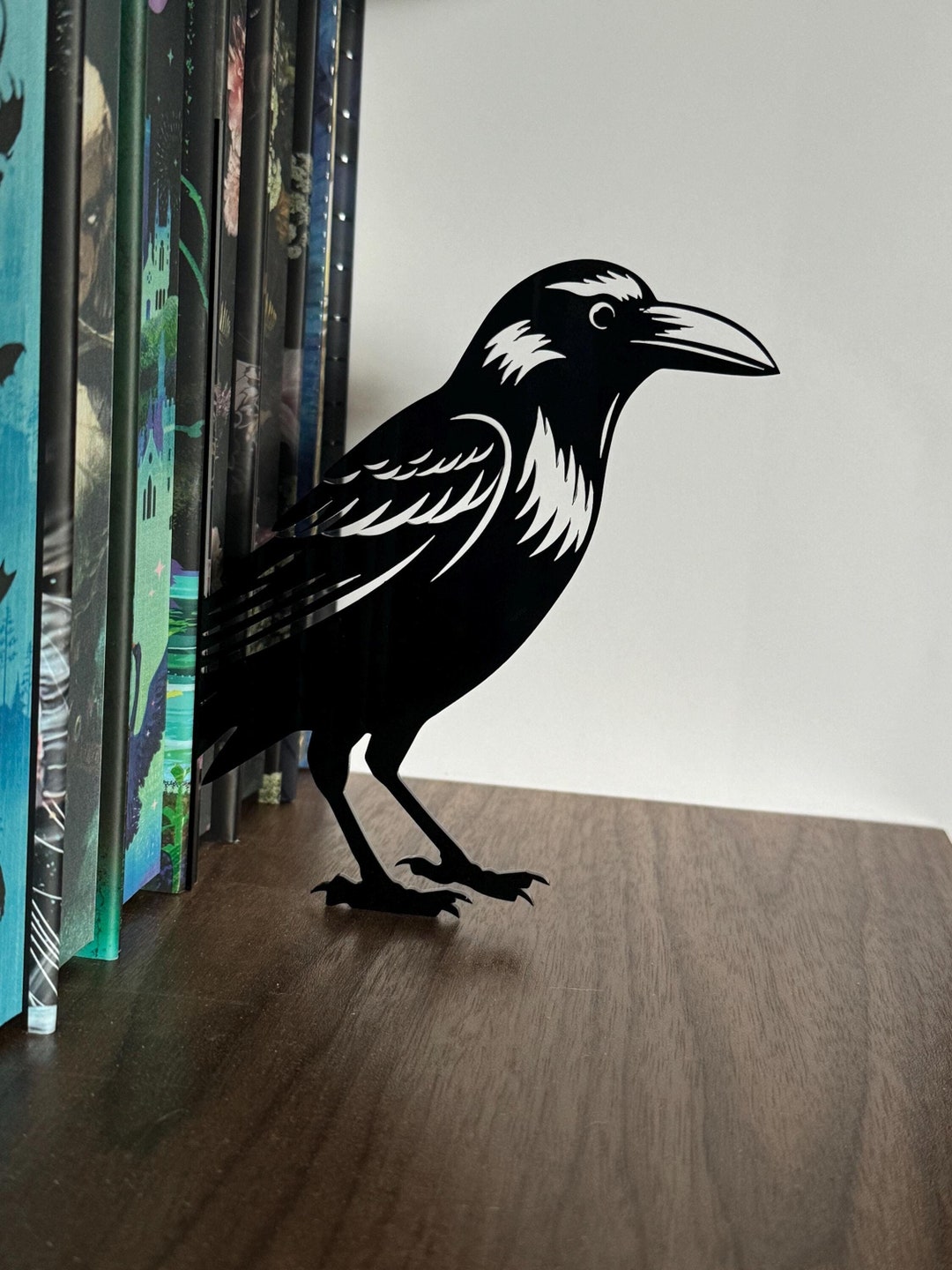Acrylic Raven Bookshelf Silhouette Insert Bookish Gift Bookshelf Decor ...