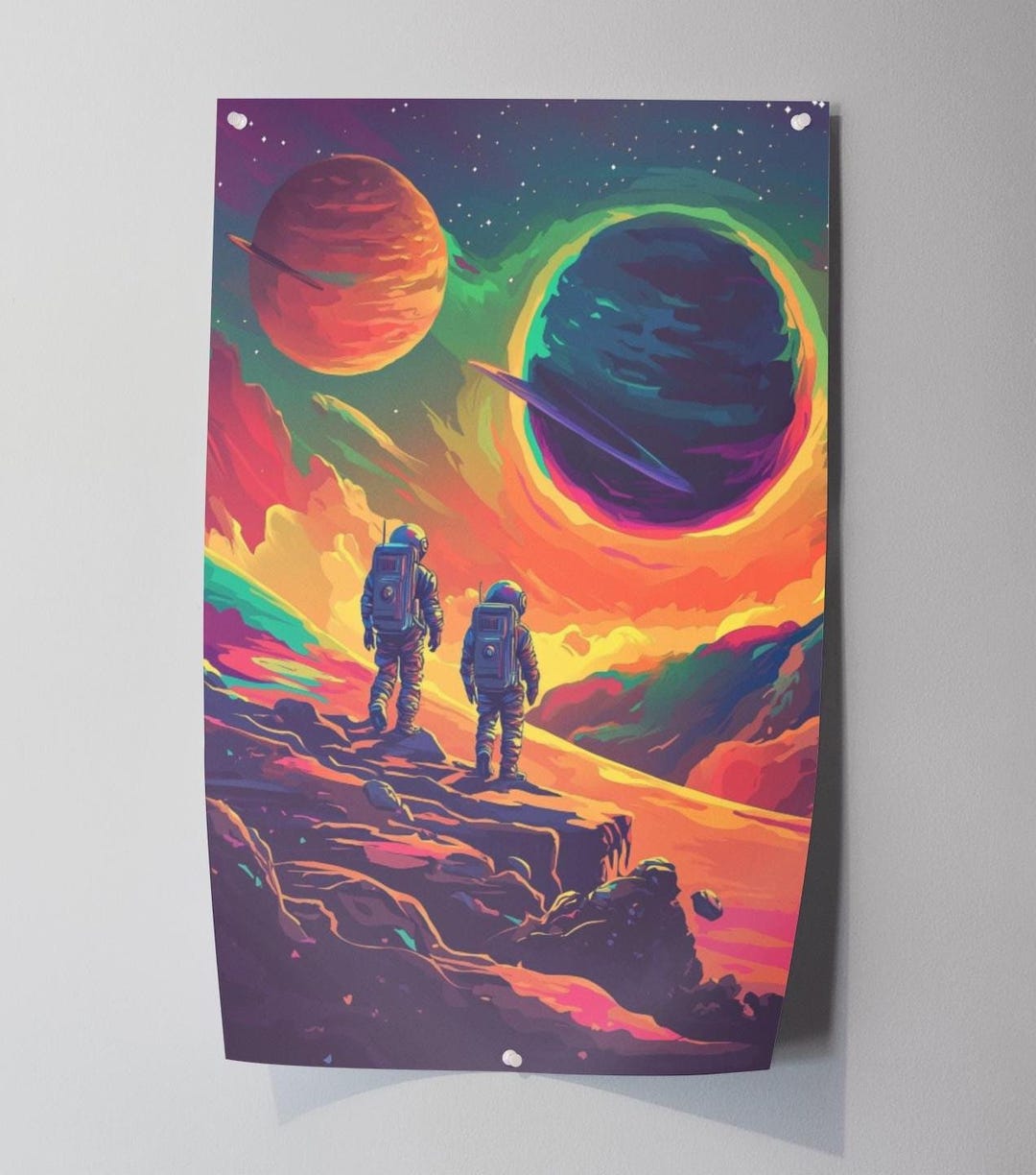 Cosmic Adventure Vertical Poster, Outer Space Art, Astronaut Home Decor ...