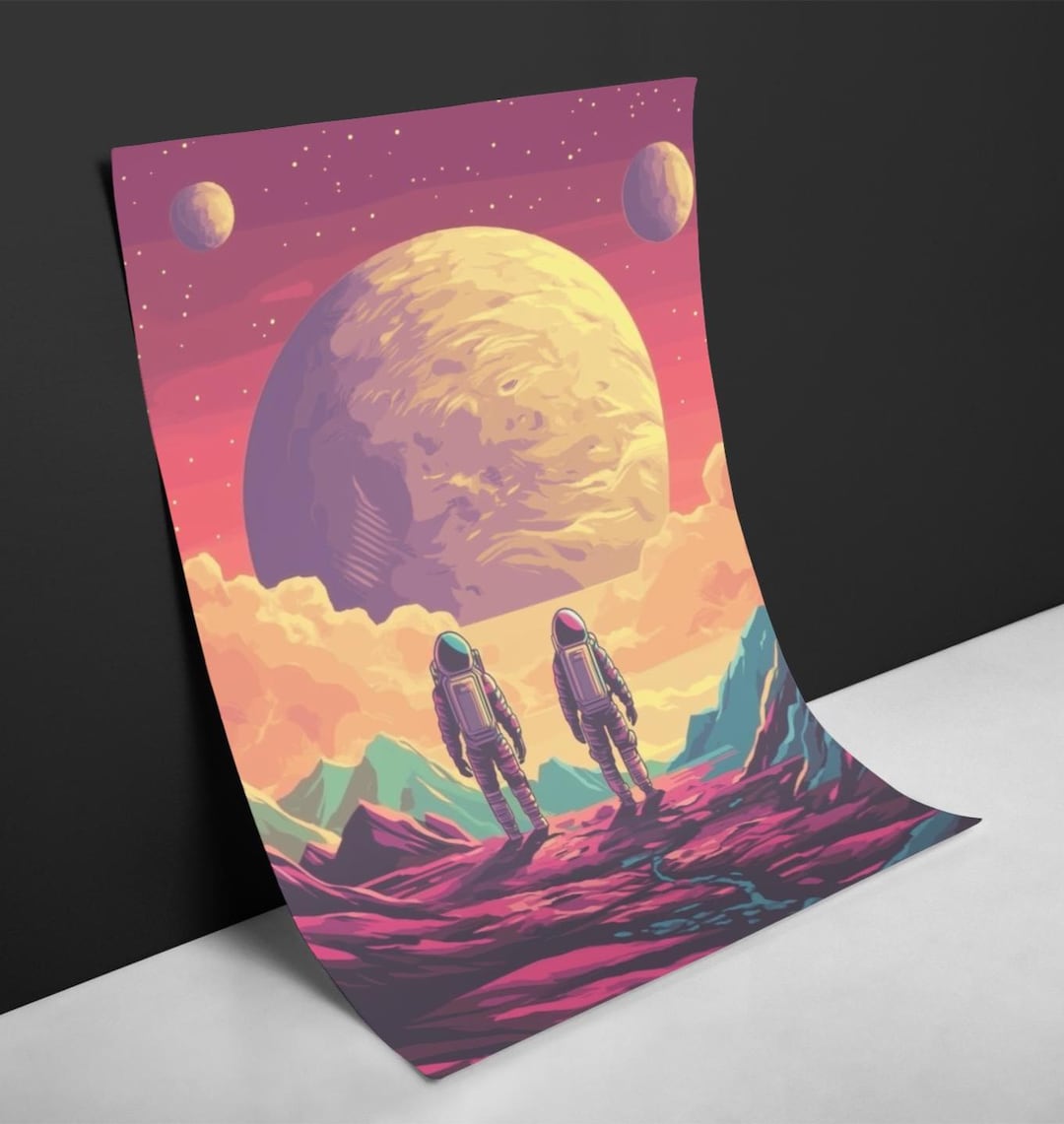 Cosmic Astronaut Matte Vertical Posters, Space Art Wall Decor, Unique ...