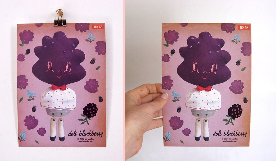 On SALE Blackberry Paper Doll. Articulated Paper Doll. DIY - Etsy