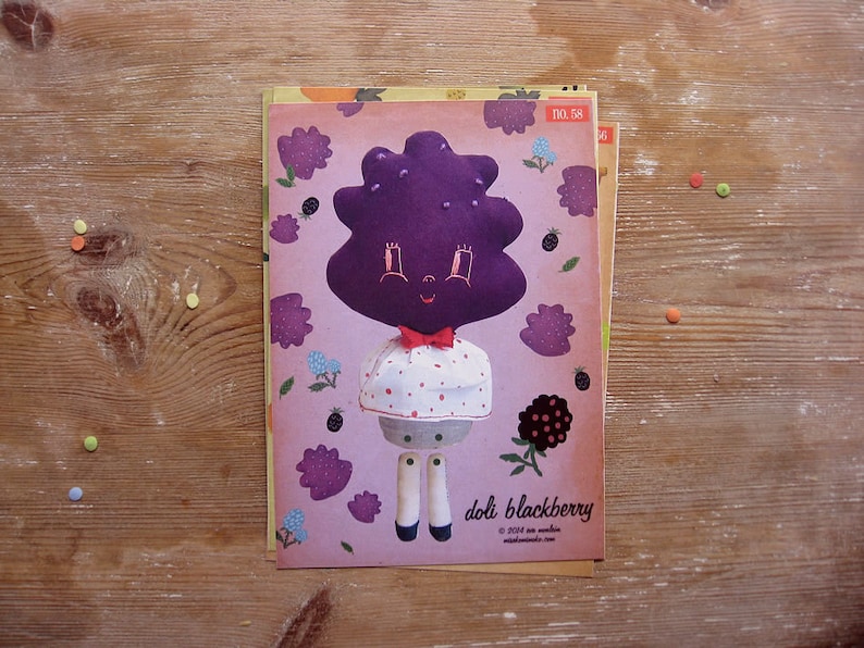On SALE Blackberry Paper Doll. Articulated Paper Doll. DIY - Etsy