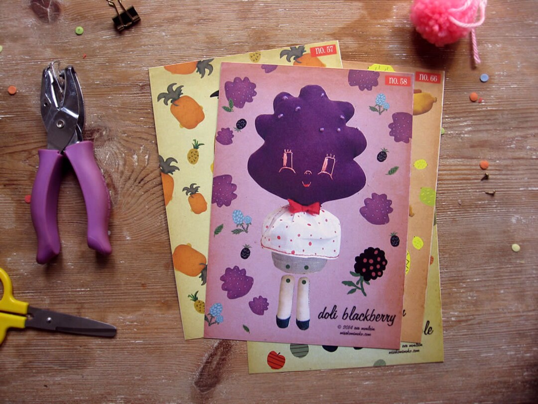 On SALE Blackberry Paper Doll. Articulated Paper Doll. DIY - Etsy