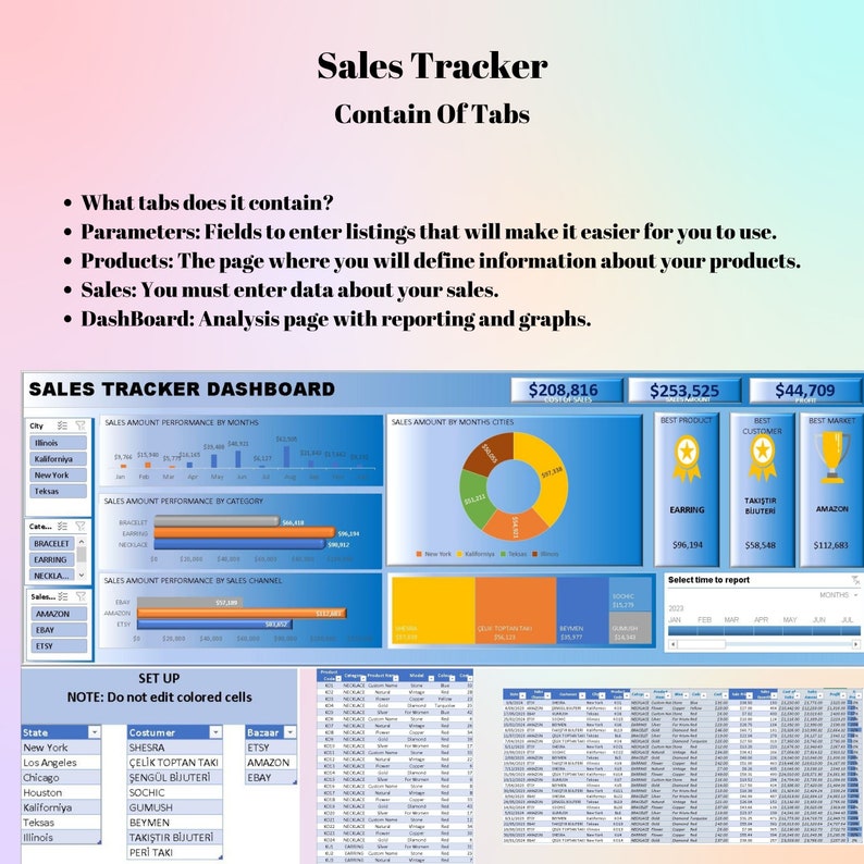 Business Sales Tracker | Excel Tracker | Sales Tracker Excel, Sales ...