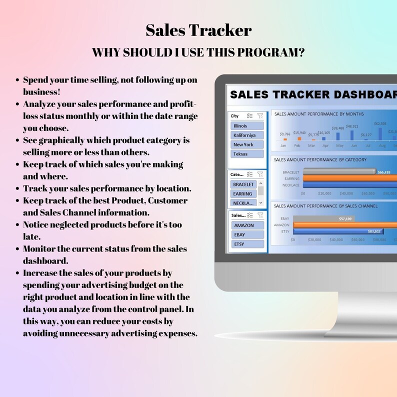 Business Sales Tracker | Excel Tracker | Sales Tracker Excel, Sales ...