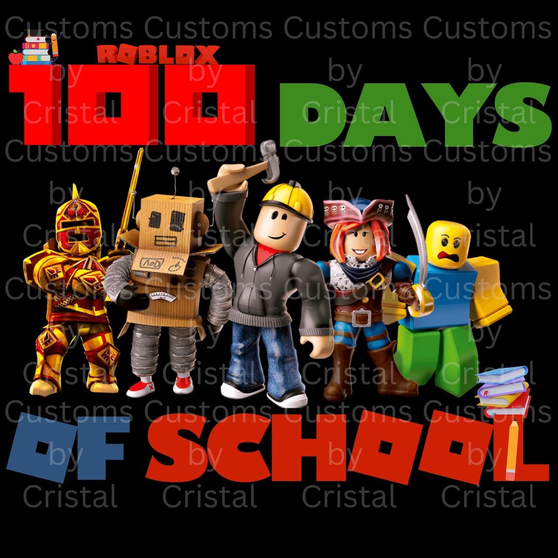 Roblox 100 Days of School, Roblox, PNG. - Etsy