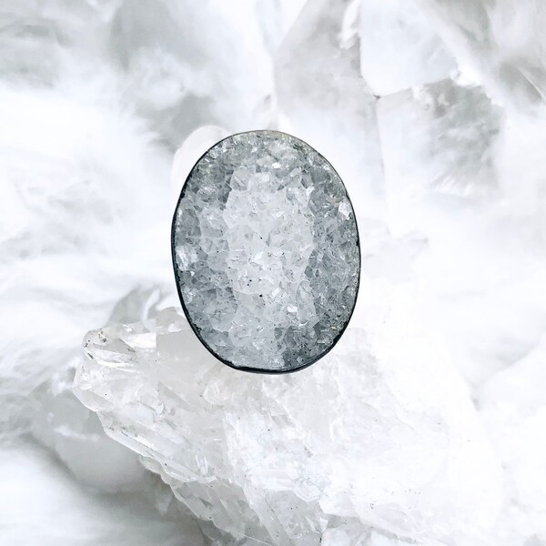 Druzy Quartz Ring - Etsy