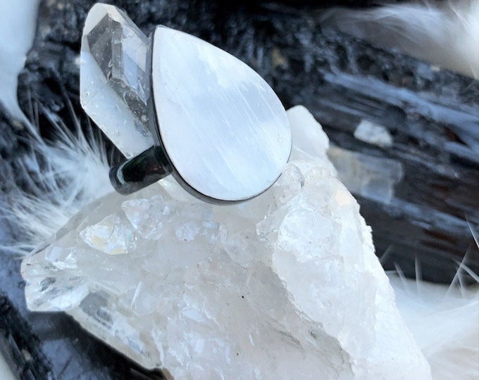 Selenite Ring - Etsy
