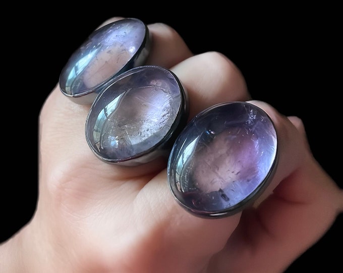 Huge Amethyst Ring, Pink Amethyst, Statement Ring, Sterling Silver Ring ...