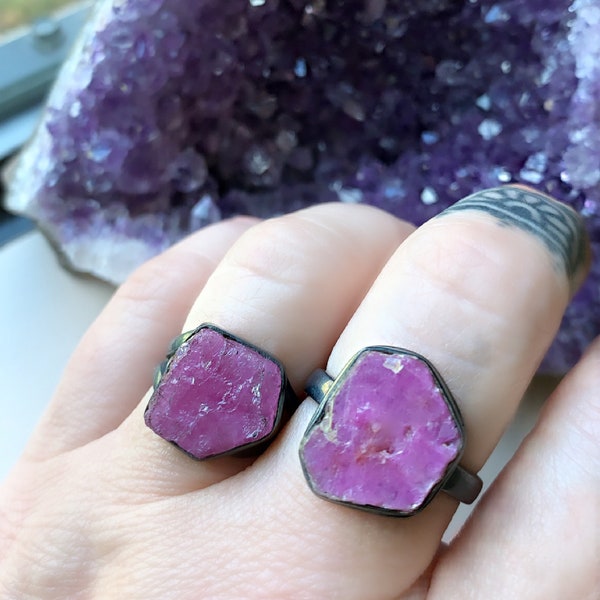 Raw Ruby Ring - Etsy