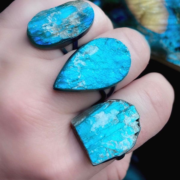 Labradorite Ring - Etsy