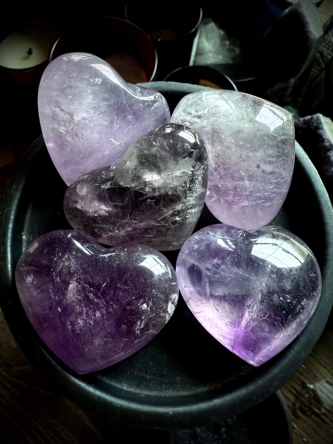 Amethyst Heart, February Birthstone, Display Stone, Raw Crystal Stone ...