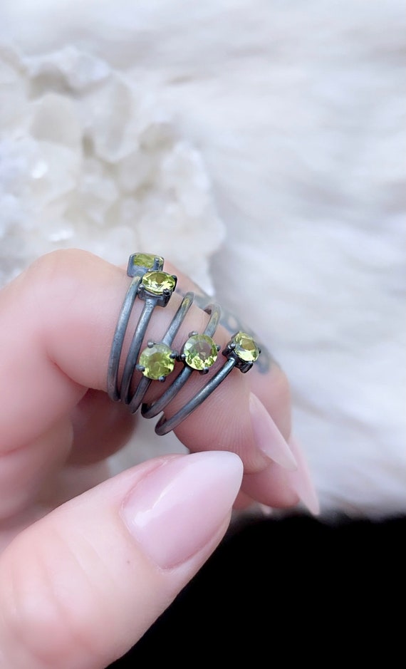 Peridot Ring Stacker Stacking Ring - Etsy