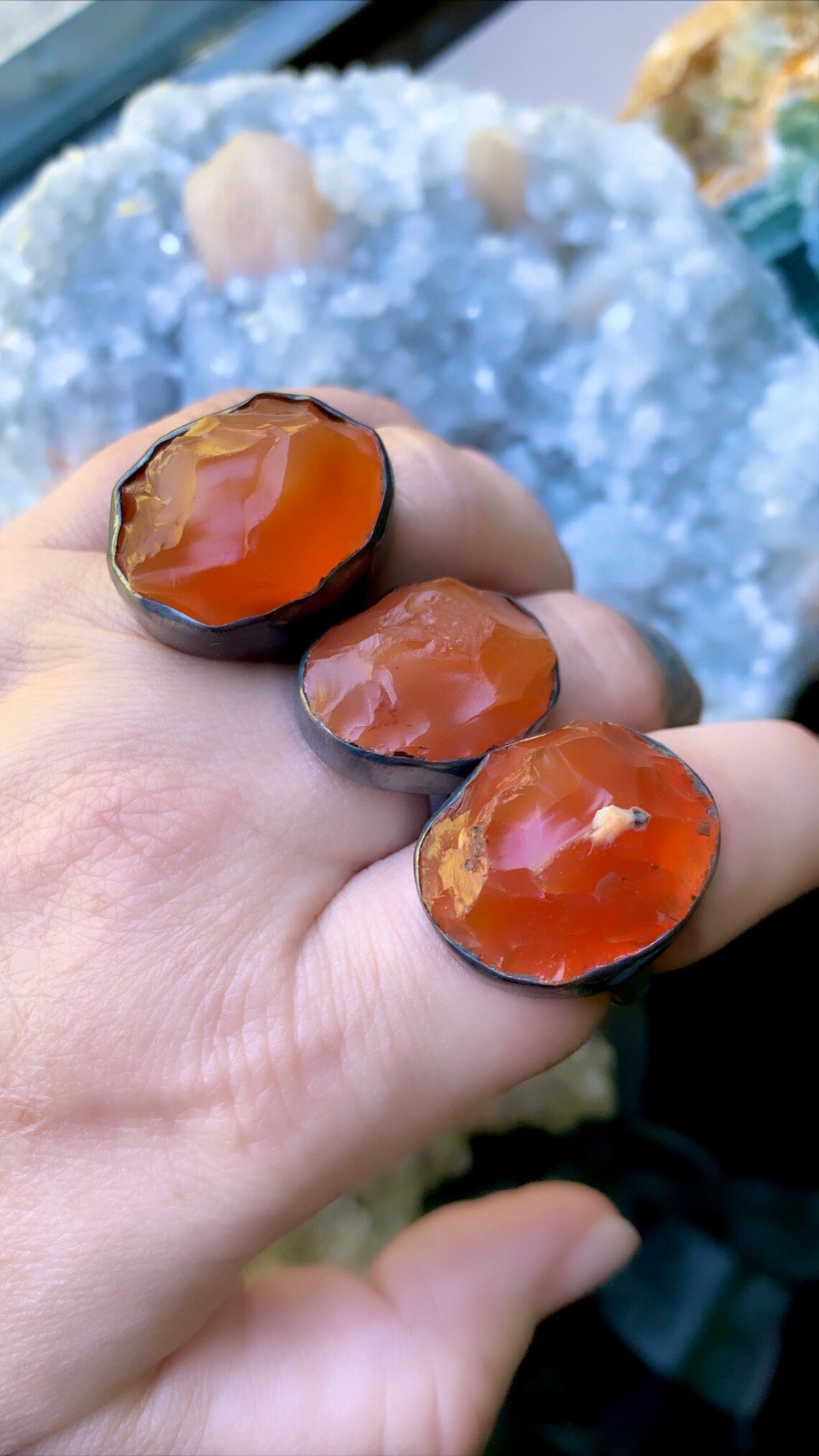 Raw Carnelian ring orange gemstone ring | Etsy