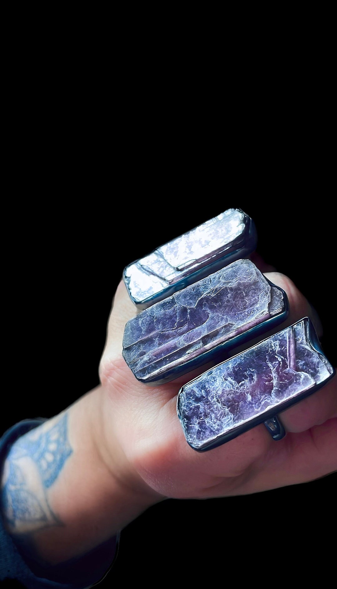 Lepidolite Ring, Raw Lepidolite Mica Ring, Statement Ring - Etsy