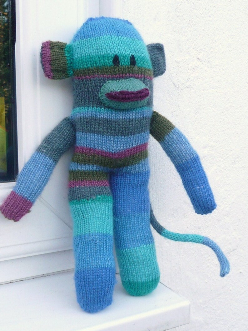 Sock Monkey Knitting Pattern Toy Plush Animal Monkey Sidney Sock Monkey ...