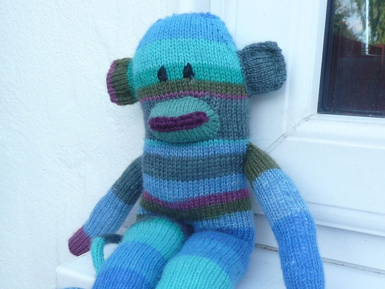 Sock Monkey Knitting Pattern Toy Plush Animal Monkey Sidney Sock Monkey ...