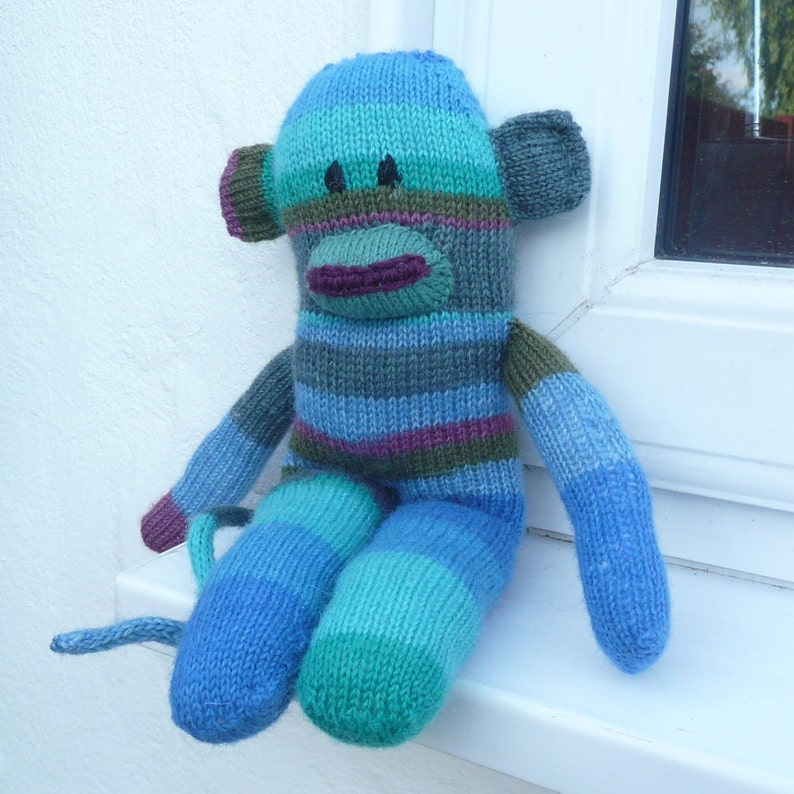 Sock Monkey Knitting Pattern Toy Plush Animal Monkey | Etsy