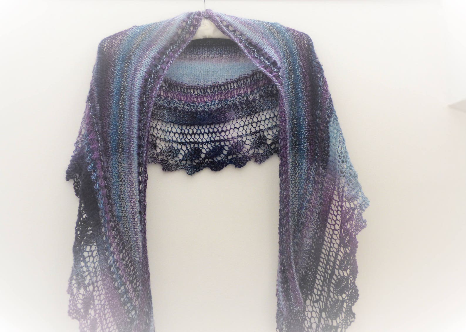 Lace Shawl Knitting Pattern Shawlette Scarf Wrap Soulac - Etsy