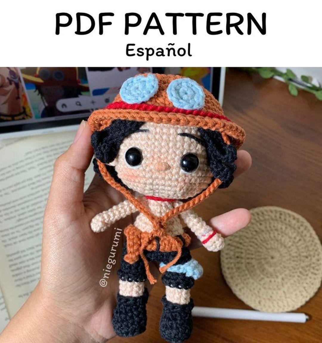 Niegurumi Portgas D. Ace Pattern - Etsy