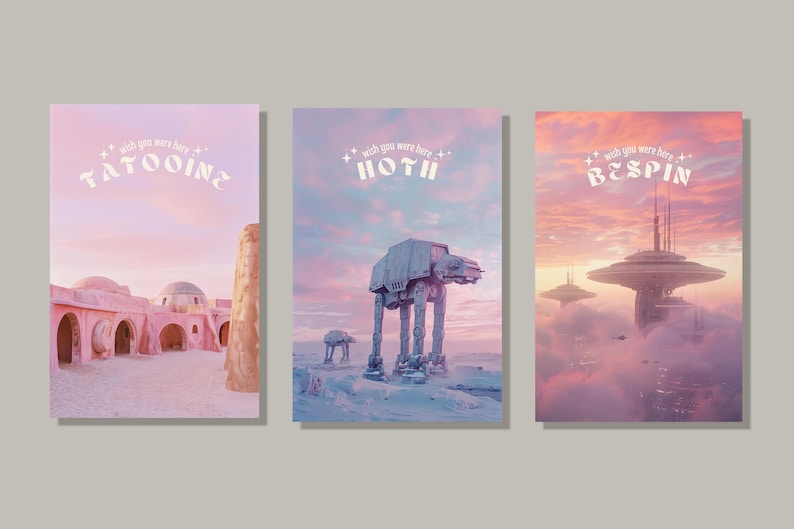 Star Wars Galaxy Postcard Set - Vintage Travel Art Prints - Etsy