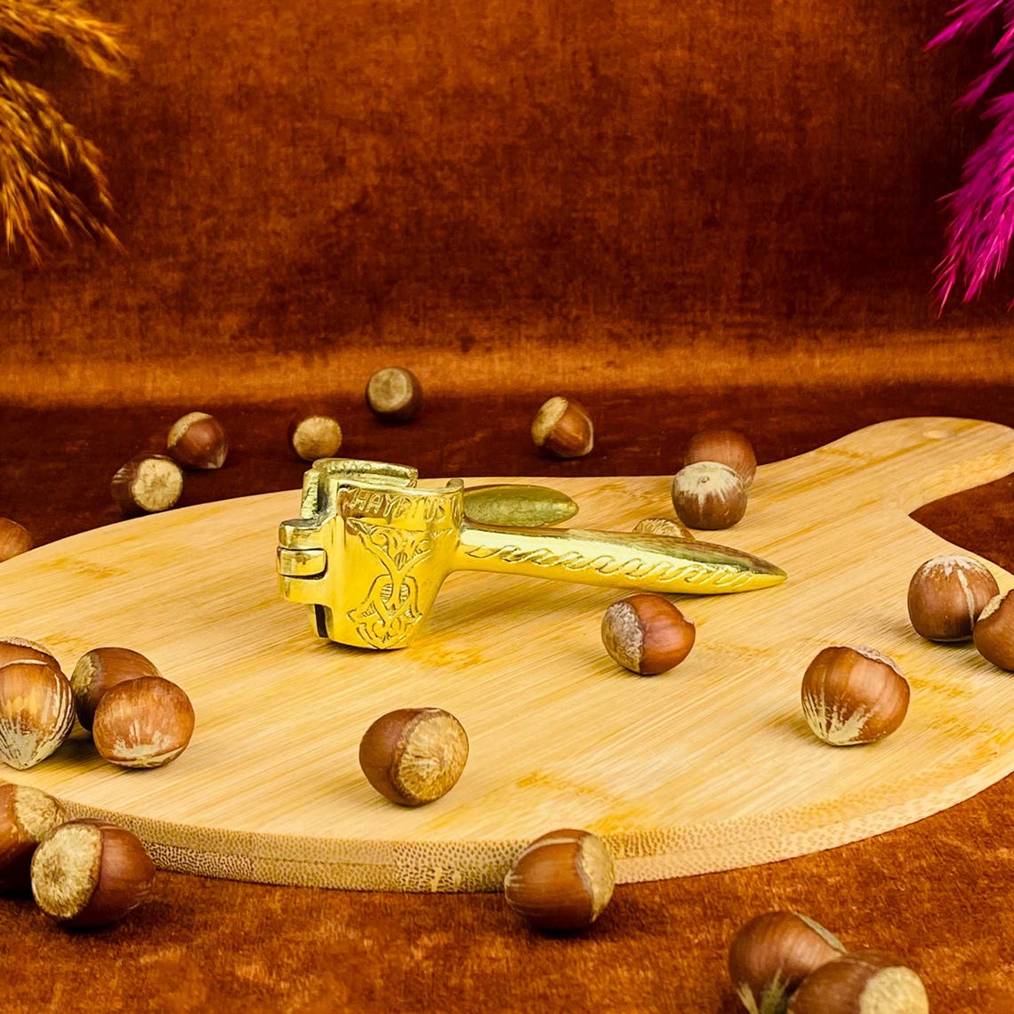 Hazelnut Nut Cracker Brass Casting Authentic Vintage Handmade Polished ...