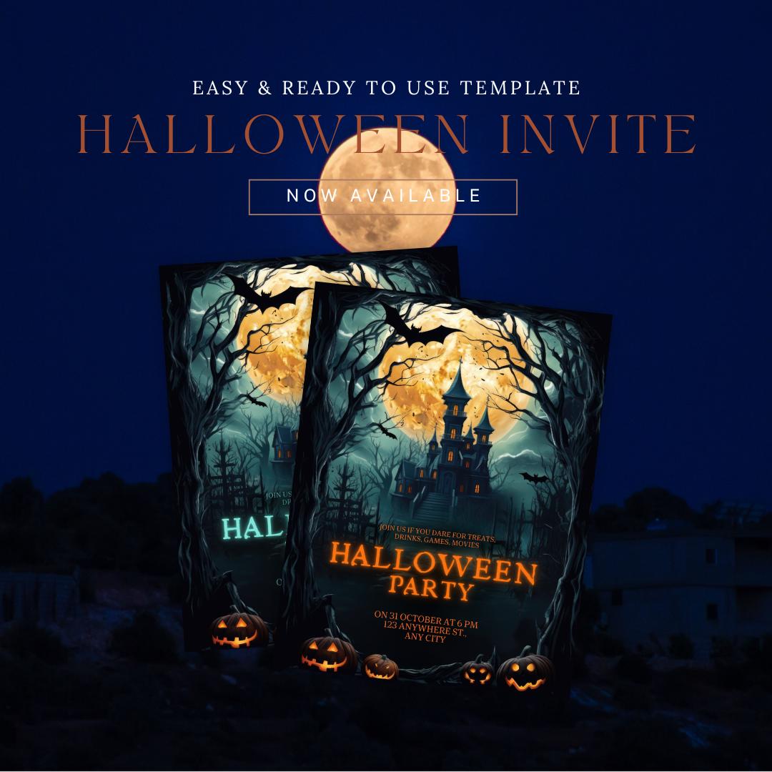 Canva Editable Halloween Invitation, Halloween Party Invitation ...