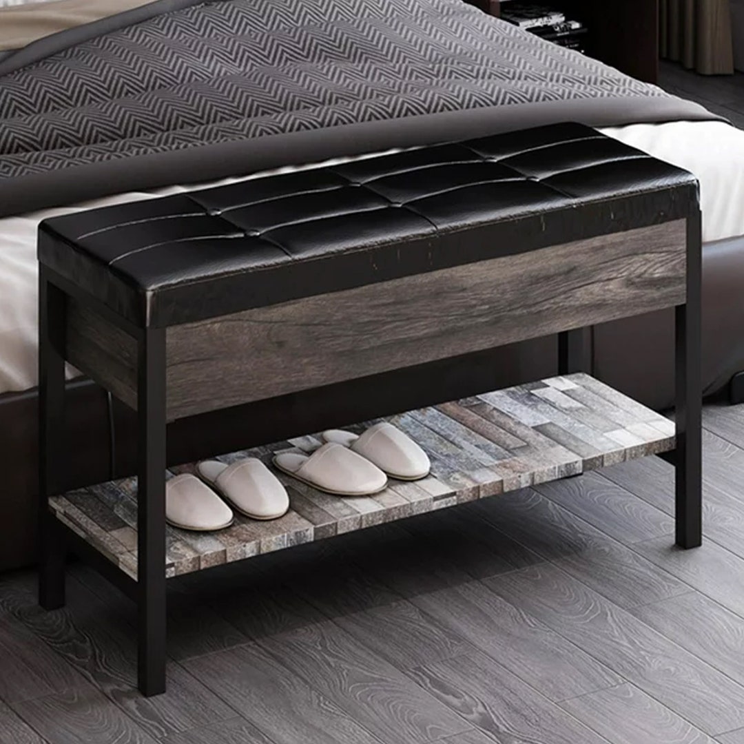 2 Tier Shoe Bench, Shoe Bench for Entryway, Modern Shoe Bench With ...