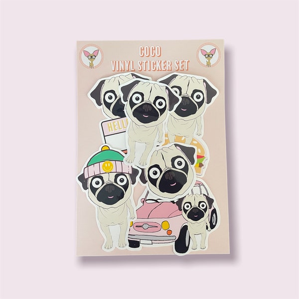 Pug Sticker Pack - Etsy