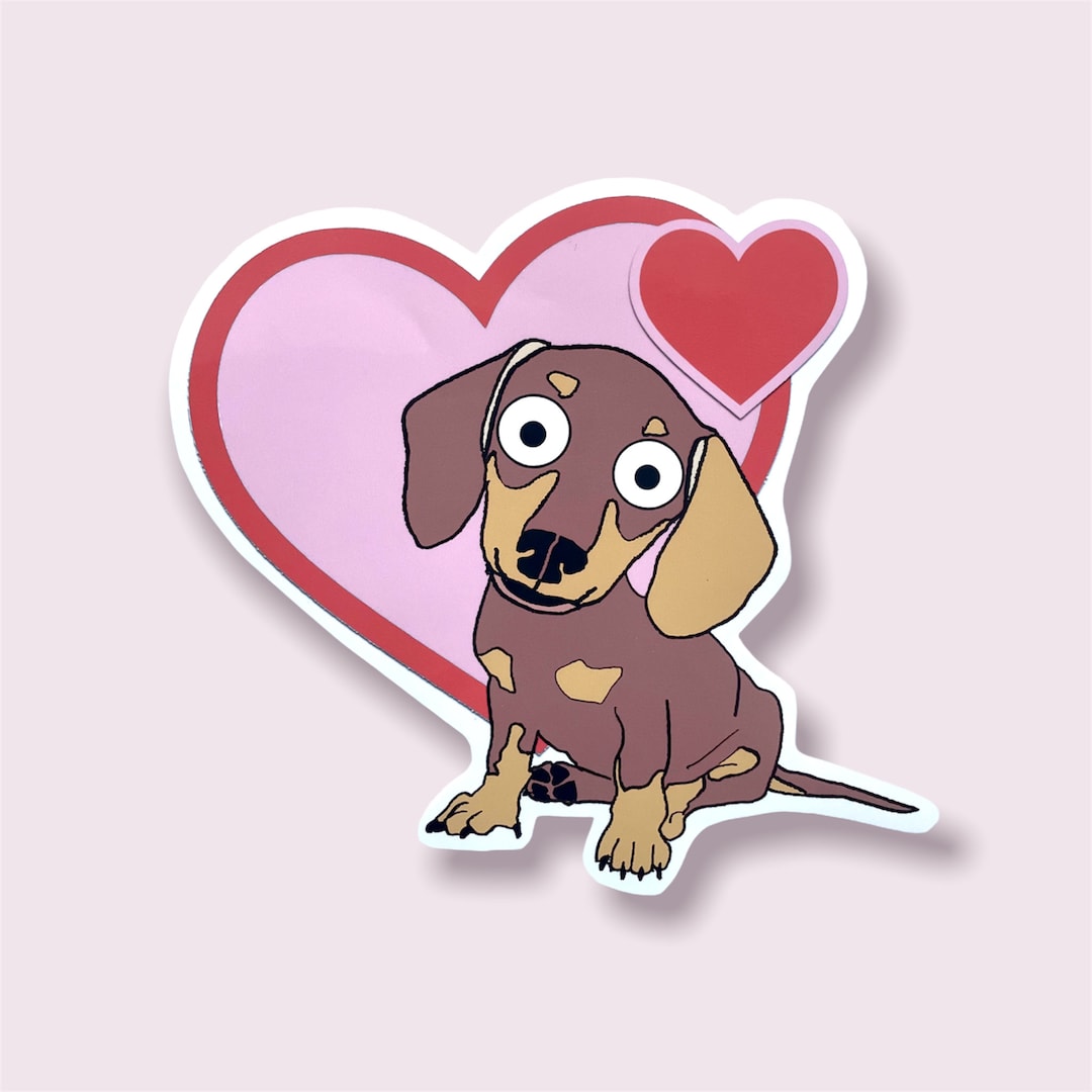Dachshund Vinyl Sticker, Dog, Sausage Dog, Labels, Stickers, Valentines ...