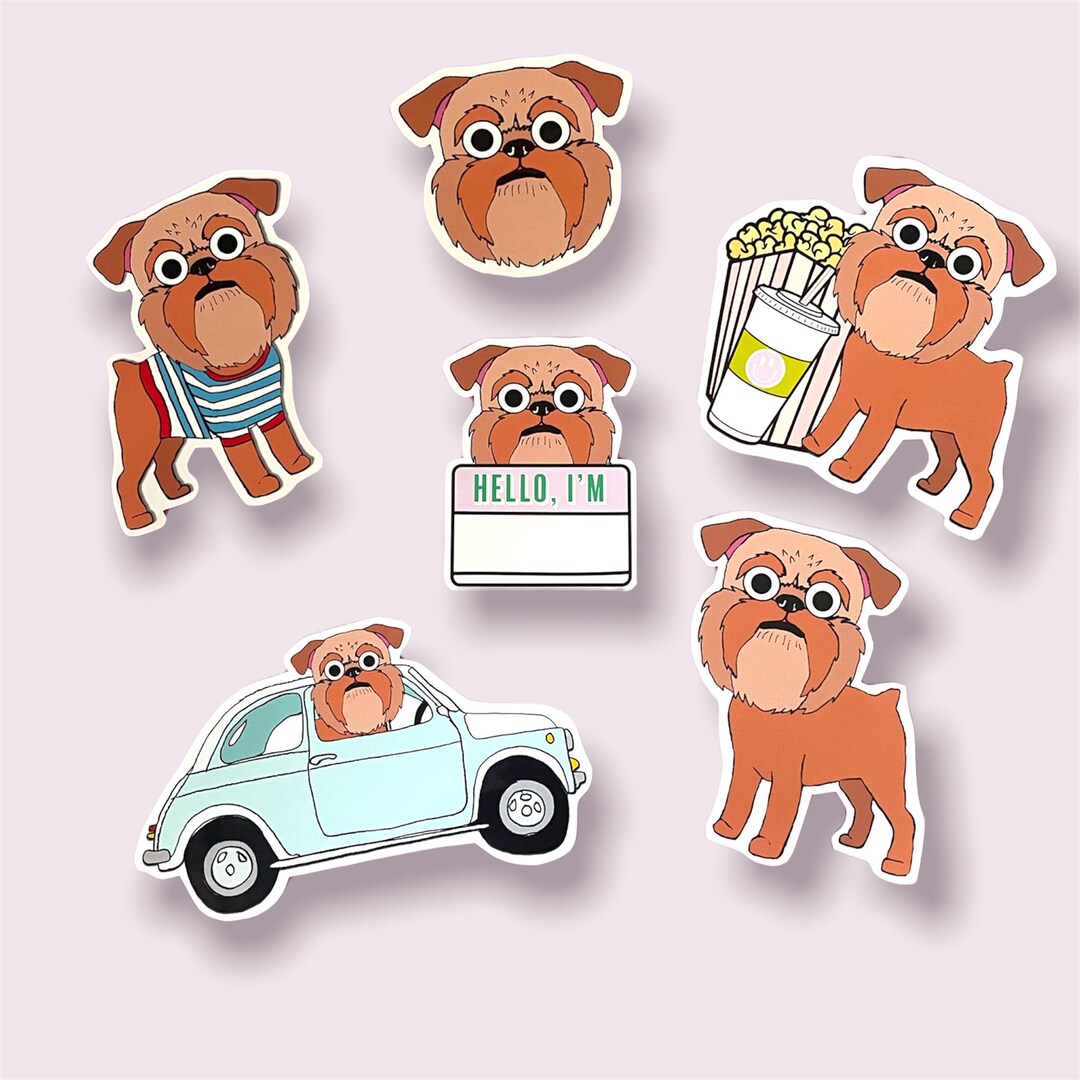 Brussels Griffon Sticker Set, Vinyl Stickers, Labels, Journal, Laptop ...
