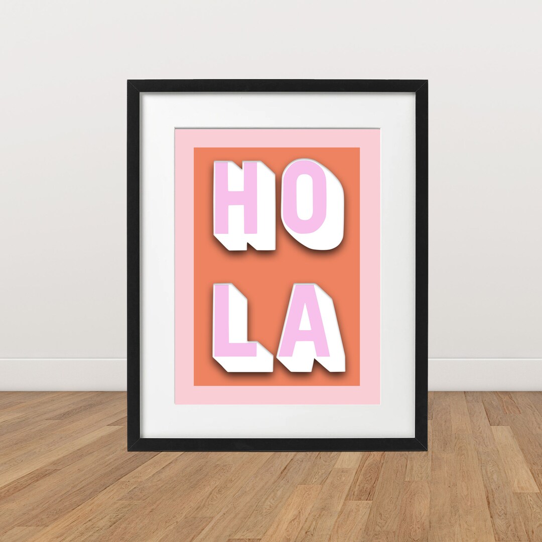 Hola Print, Art Print, Wall Art, Print, Gift, Poster, A4, A5, Wall ...