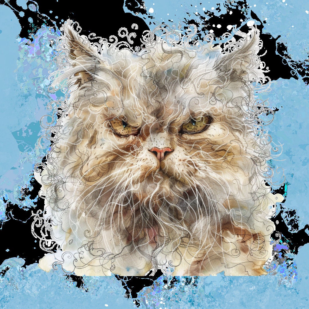 Frazzled Cat Clip Art 10+ High Res Pngs for Junk Journaling ...