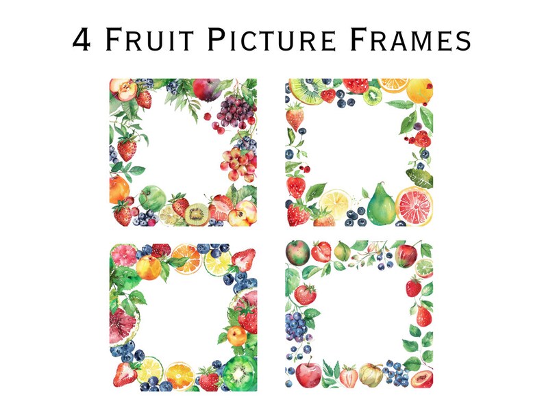 Fruits Clipart | 100+ Fruits Bundle | Commercial Use | High Quality ...