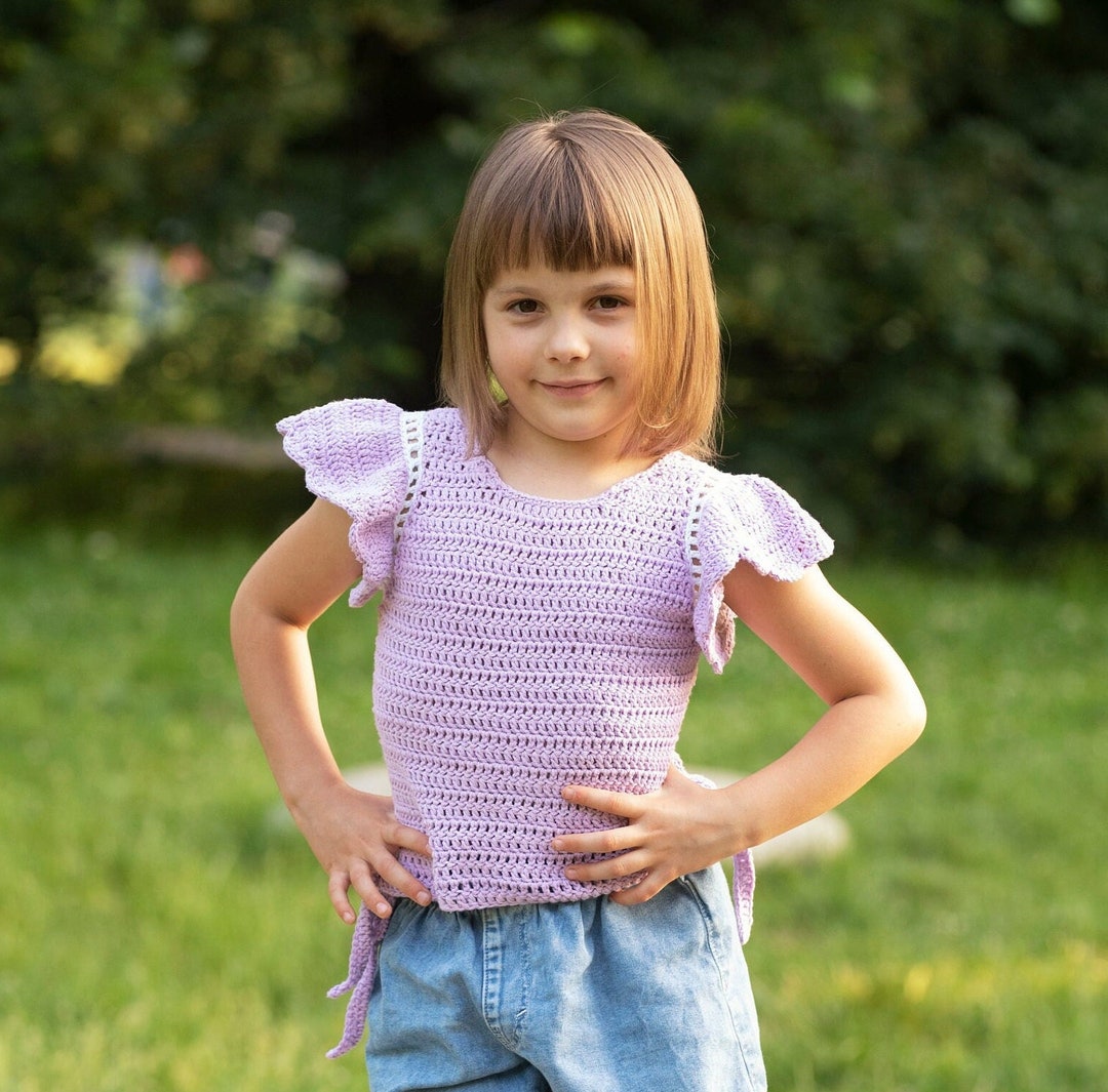 Butterfly Blouse Crochet Pattern, Adult & Girl Sizes From 1-2 to XXL ...