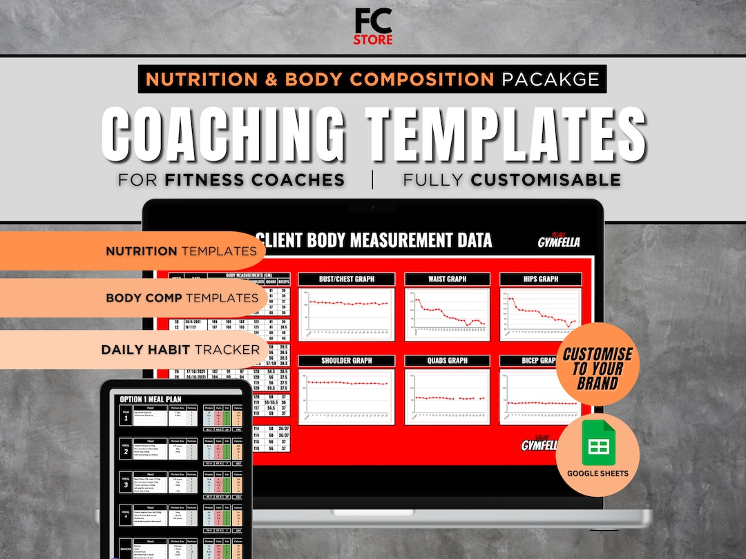 Nutrition & Body Composition Trackers/templates for Personal Trainers ...