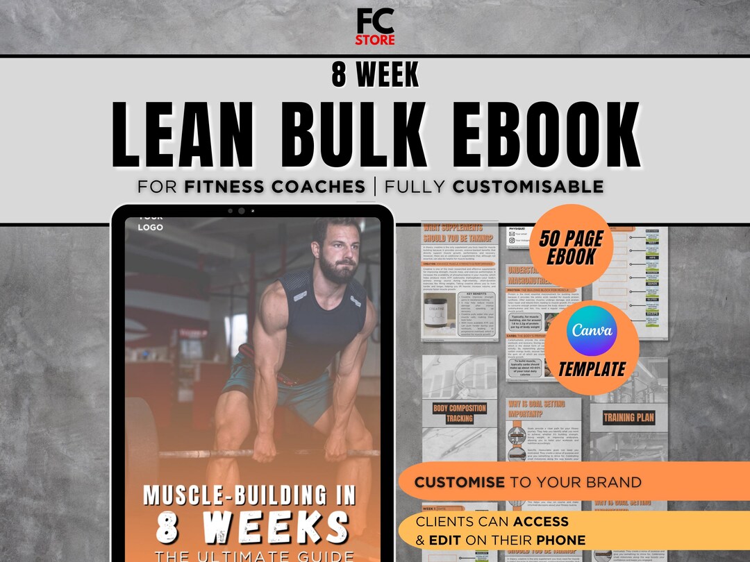 Muscle Building Ebook Template for Fitness Coaches: Rebrandable 8-week ...