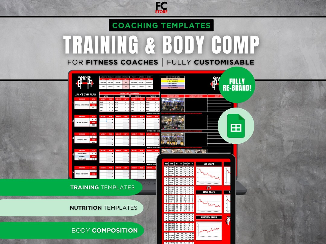 Training & Body Composition Trackers/templates for Personal Trainers ...