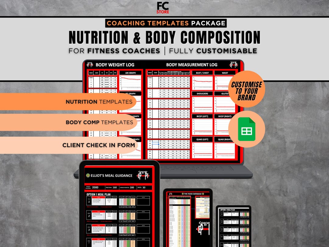 Nutrition & Body Composition Trackers/templates for Personal Trainers ...