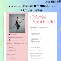 Dancers Resume Template for Auditions Editable in Canva CV Professional ...