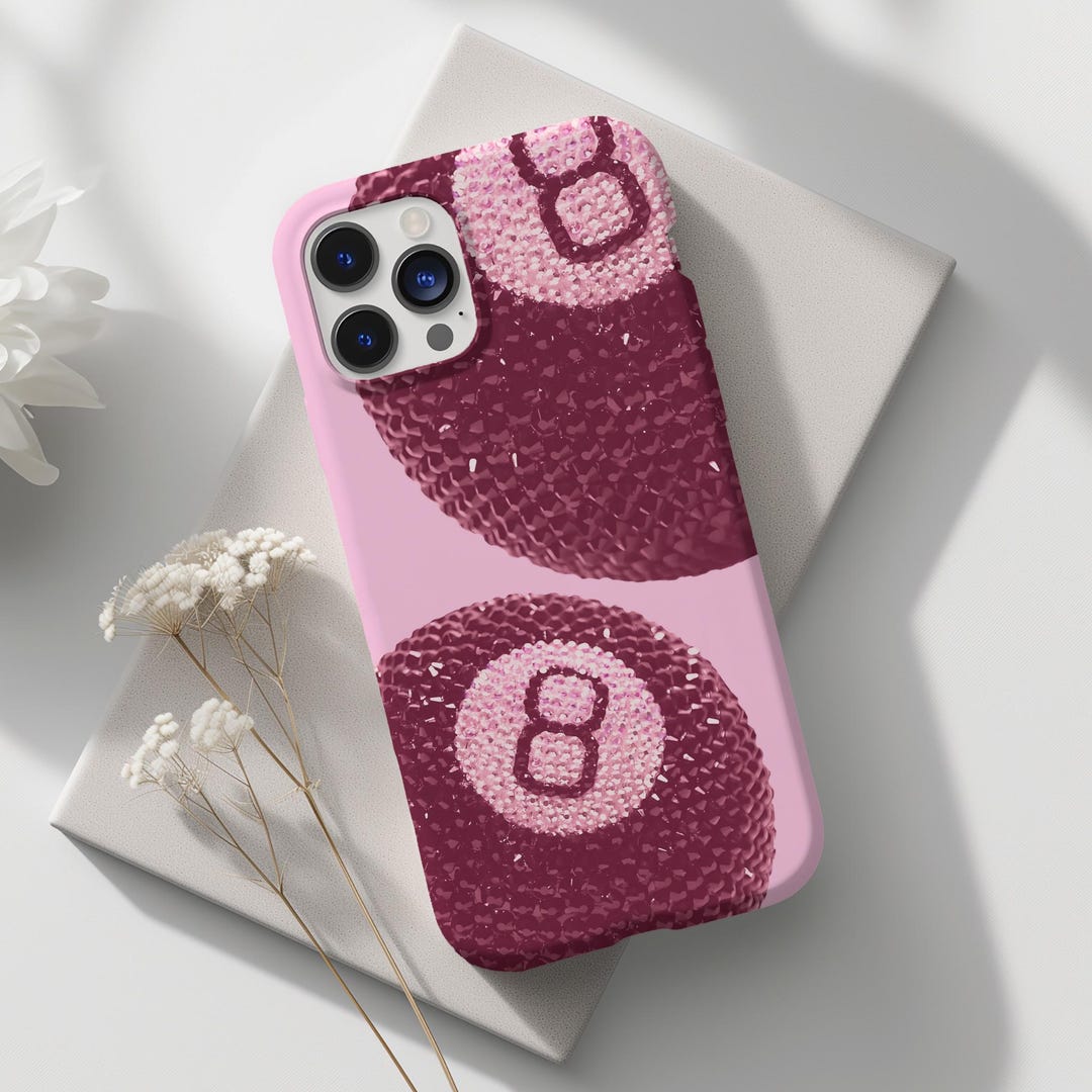 Pink 8 Ball Phone Case, Y2K Cute Collage Case, Trendy Vintage Aesthetic ...