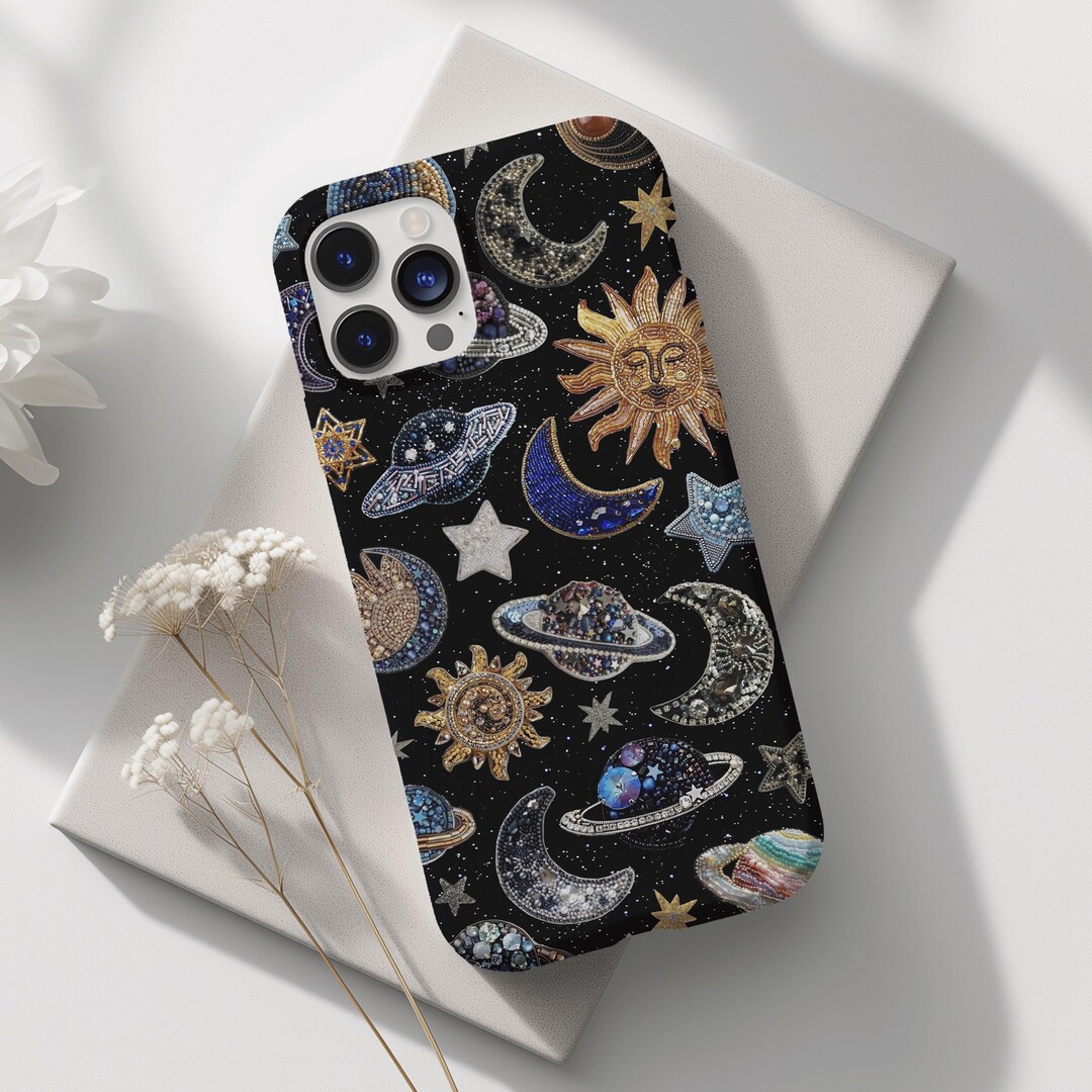Celestial, Vintage Mosaic Tiles Phone Case, Cute Aesthetic Collage ...