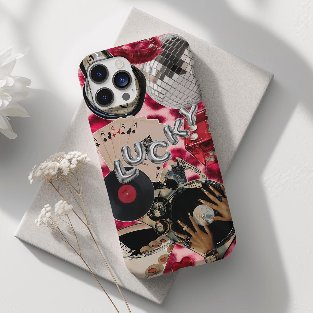 Cool Girl, Pink, Leopard Print Collage Phone Case, Lucky Mirrorball ...
