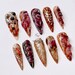 Hand-painted Devilish Ribs Press on Nails, Ghostly Teeth Nail Set ...
