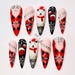 Hand-painted Devilish Ribs Press on Nails, Ghostly Teeth Nail Set ...