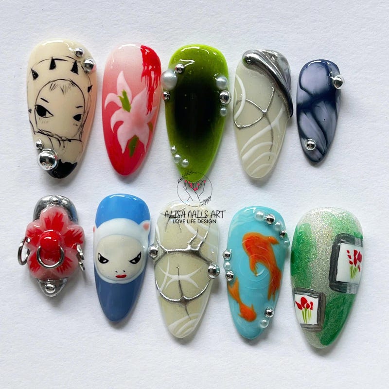 Japanese Gel Nails - Etsy