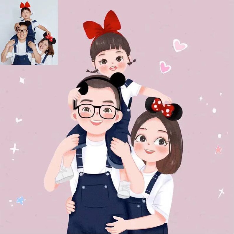 Digital Custom Drawing, Custom Digital Portrait, Personalized Gift for ...